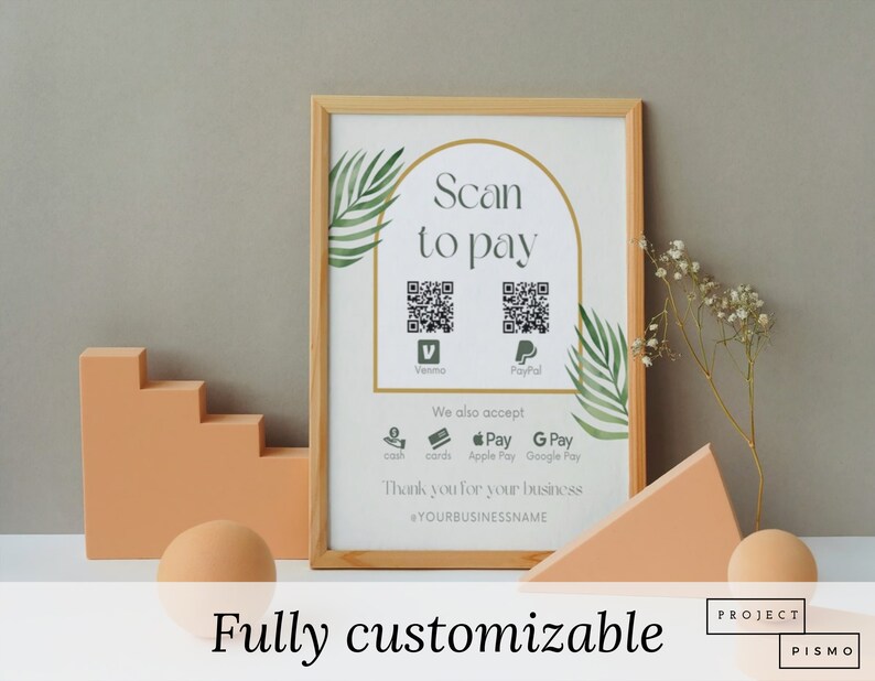 Scan to Pay Sign Printable Poster for Contactless Payments - Etsy