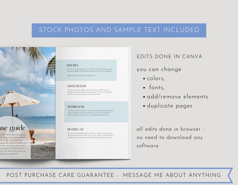 Homeaway Beach House Rental Guest Guidebook Airbnb Airbnb - Etsy