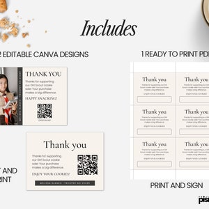 Girl Scouts Thank You Note With Photo, Canva Editable Template, Girl ...