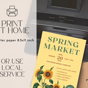 Editable Spring Market Flyer Template, Outdoor Event Brochure ...