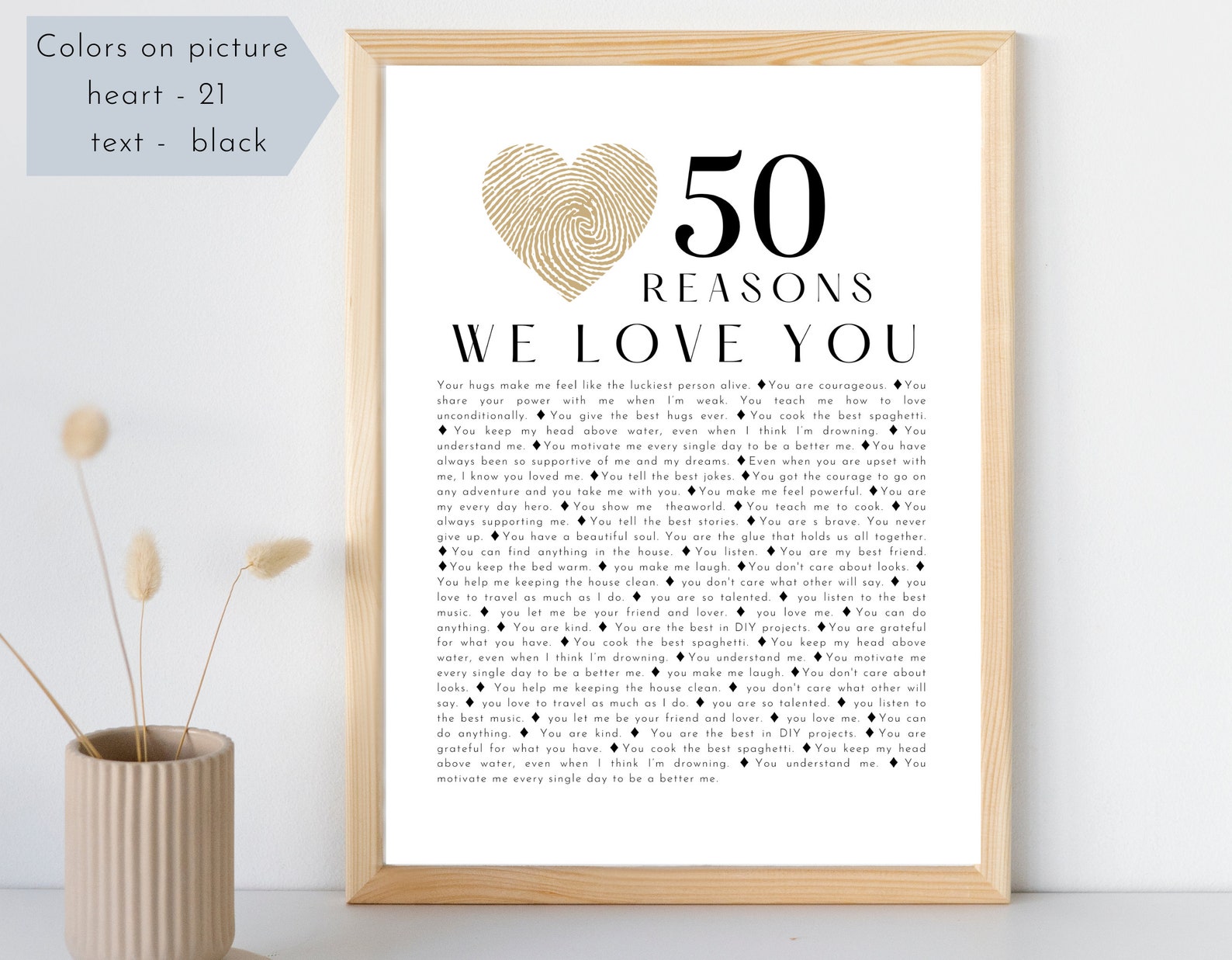 50 Reasons We Love You 40 Reasons Why I Love You Printable - Etsy