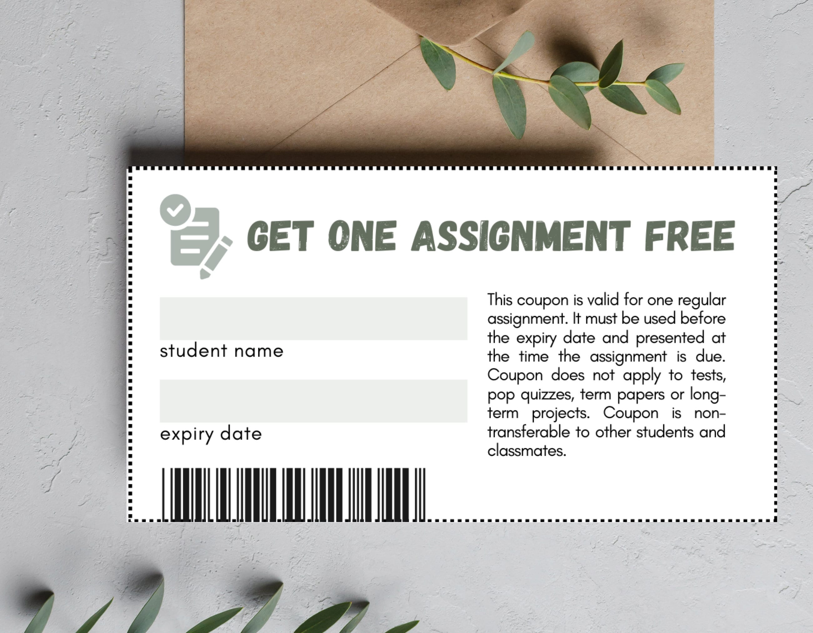 Homework Pass Coupon: One Free Assignment, Classroom Reward (PDF) - Etsy