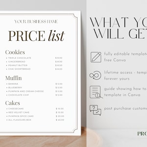 Bakery Price List Template, Home Baked Local Market Menu, Home Bakery ...