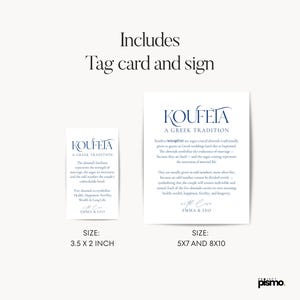 Koufeta Tag and Sign: Greek Wedding Tradition - 5 Jordan Almonds, Five ...