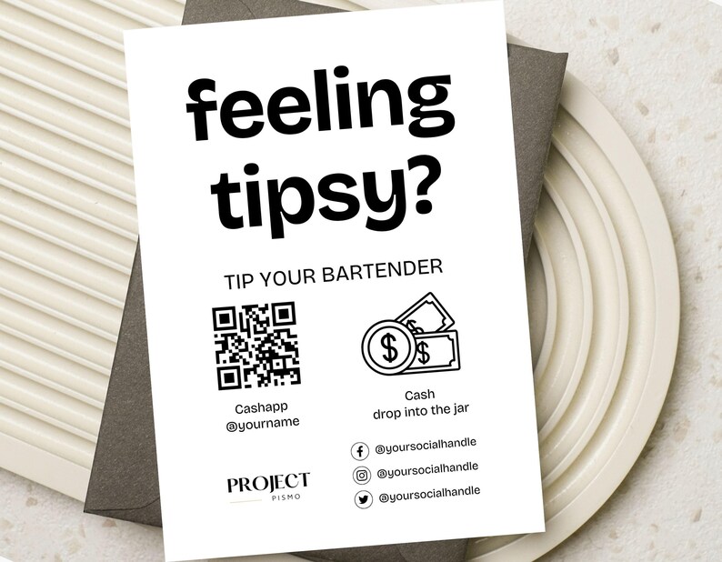 Editable Tip Jar Sign, Venmo Payment Sign, QR Code Sign, Canva Template ...