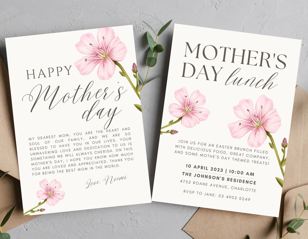 Printable Mother's Day Card Editable, Mother's Day Wishes, Watercolor ...