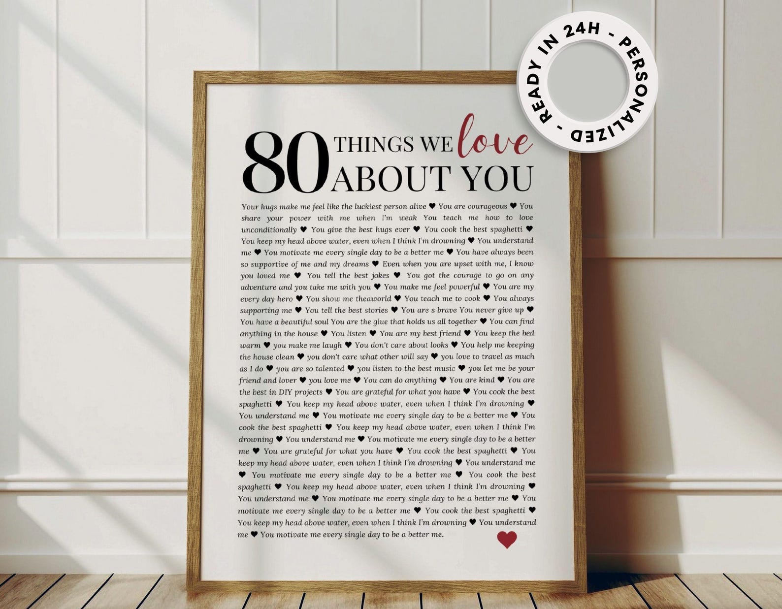 80 Things We Love About You Custom Digital Poster, Mom's 80th ...