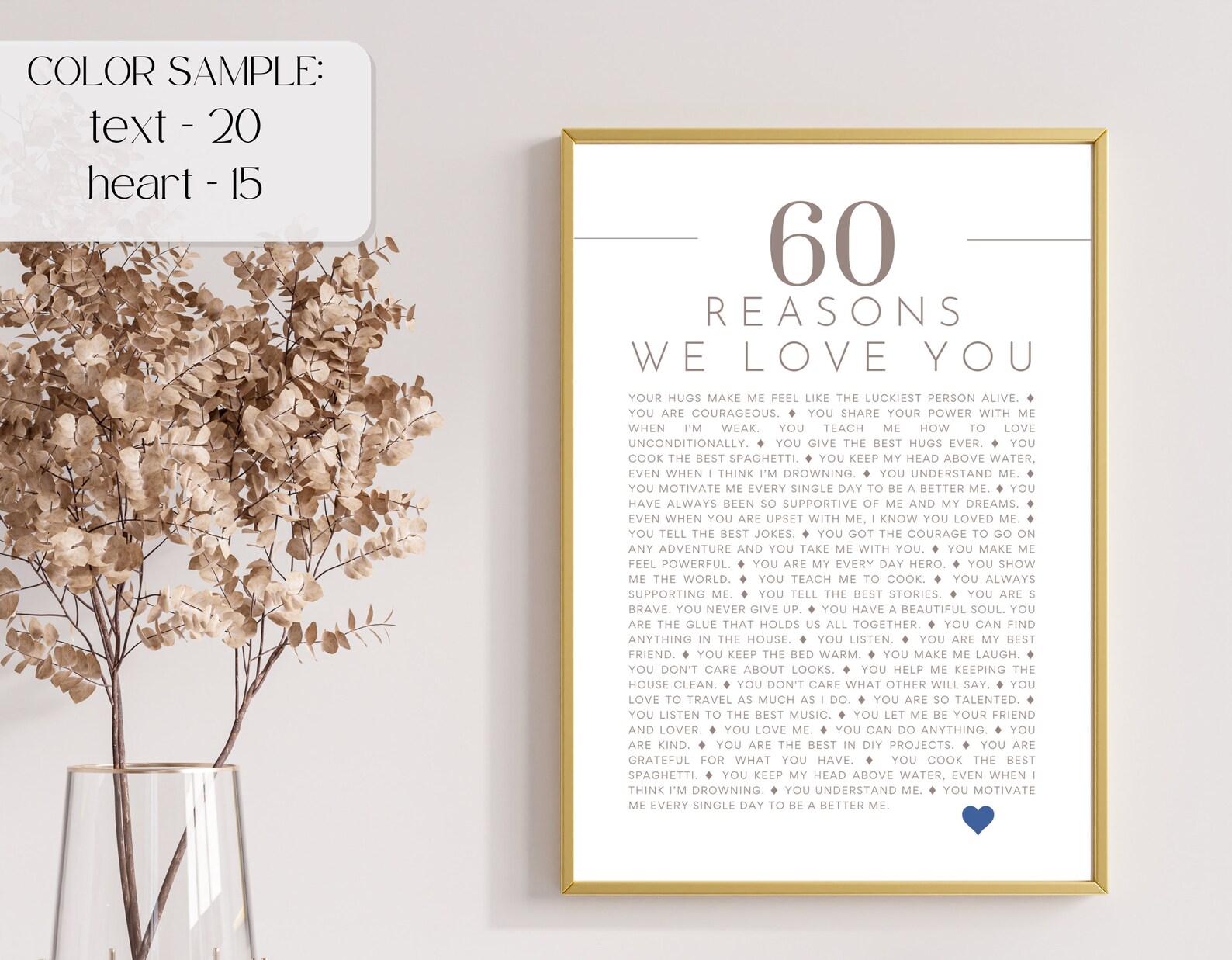 60 Reasons We Love You Digital 50 Reasons We Love You - Etsy