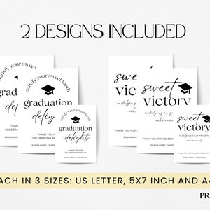 Graduation Delights - Printable Editable Grad Dessert Bar Sign, Sweet ...