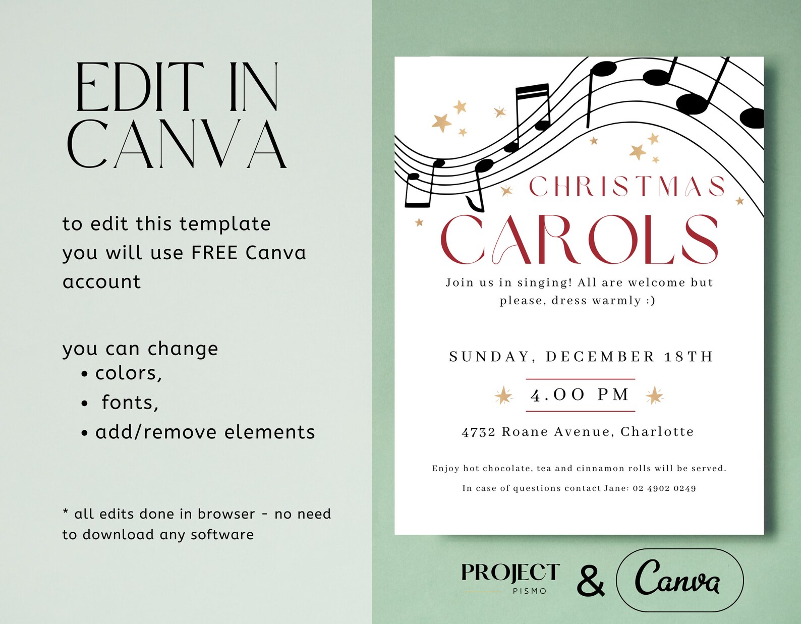 Christmas Carol Party Invite, Christmas Caroling Invitation, Xmas Choir ...
