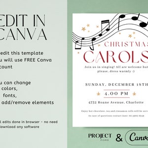 Christmas Carol Party Invite, Christmas Caroling Invitation, Xmas Choir ...