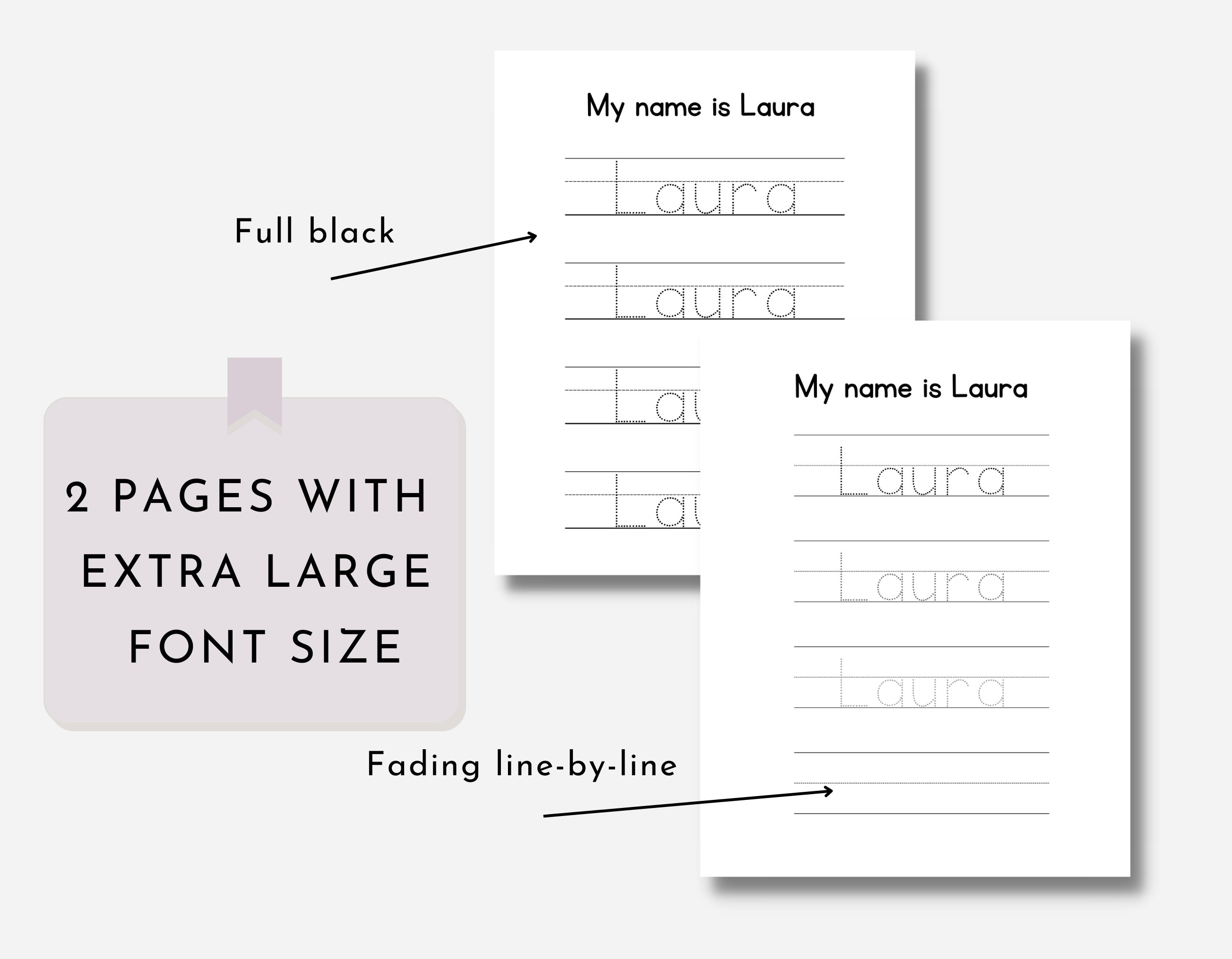 Name Trace Worksheet, Handwriting Practice, Printable for Pre Schoolers ...