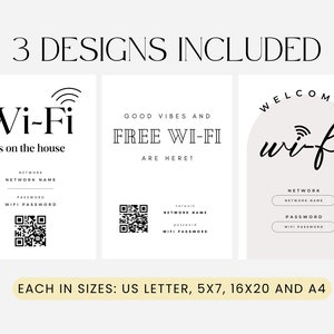 Wifi Password With Qr Code, Scan to Connect Poster, Network Connection ...