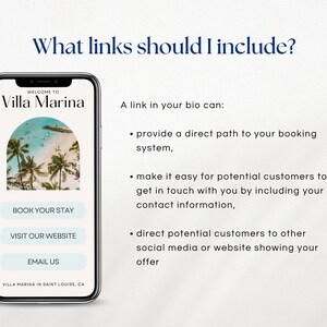 Instagram Link in Bio Page for Airbnb, Canva Template, Ocean Rental ...