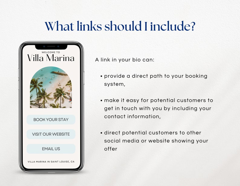 Instagram Link in Bio Page for Airbnb Canva Template Ocean - Etsy