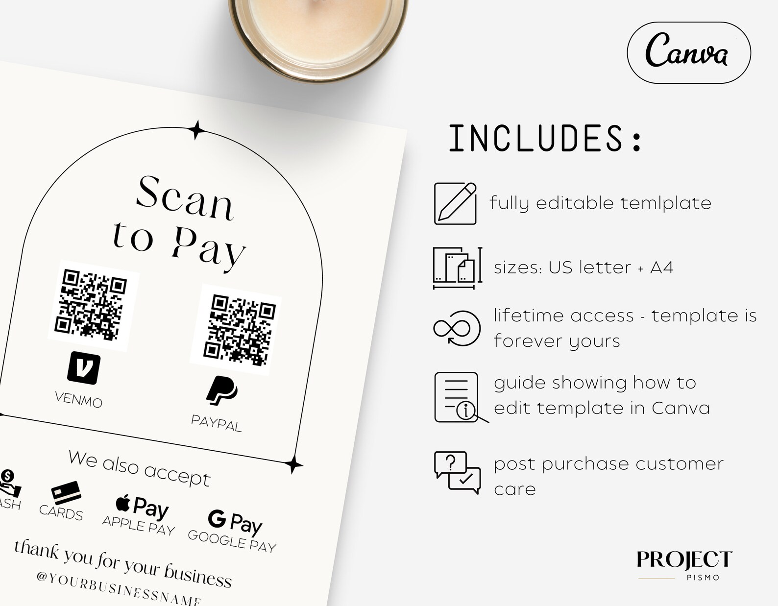 Minimalistic Scan to Pay Sign INSTANT DOWNLOAD Printable QR - Etsy