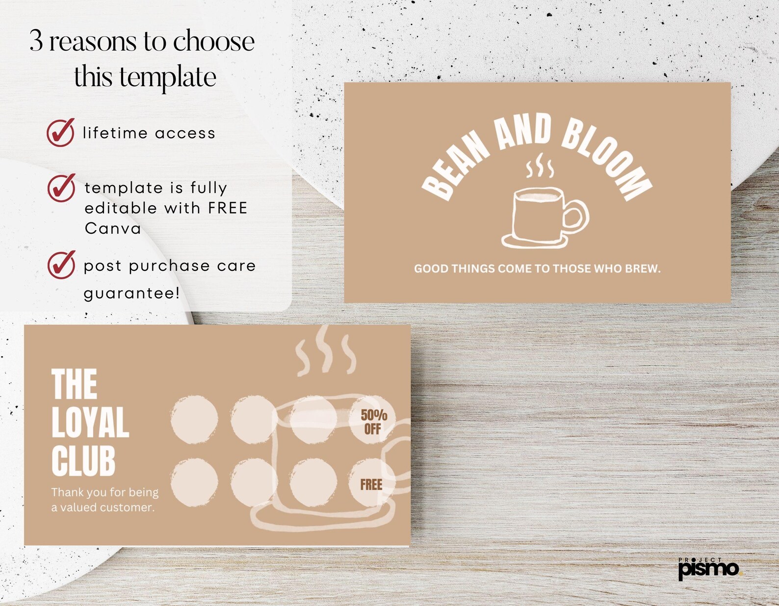 Coffee Shop Loyalty Card Template: Printable Cafe Reward Card (canva ...