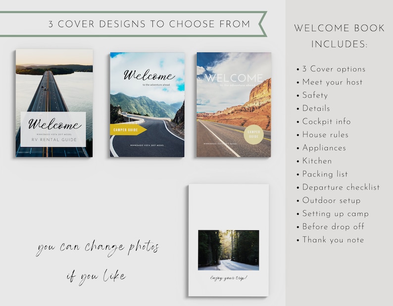 RV Rental Welcome Book Template, Camper Rental Guidebook, Booklet for ...