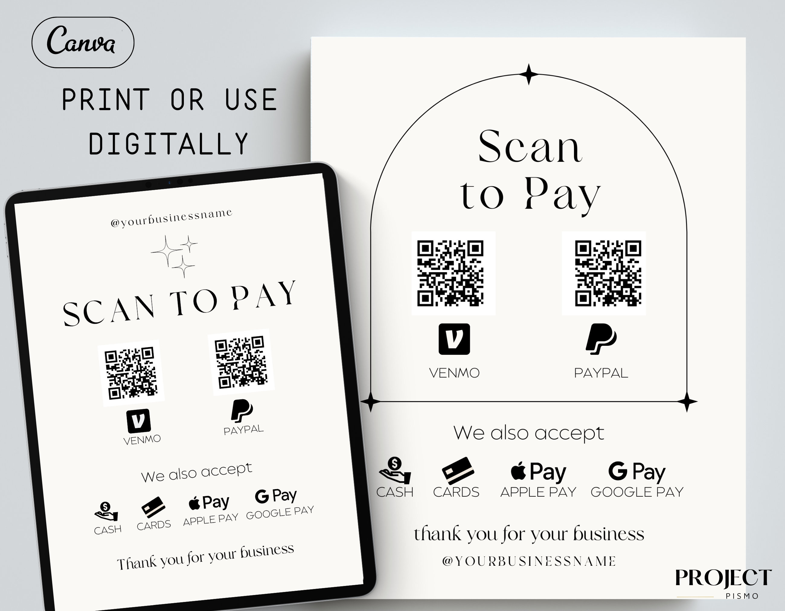 Minimalistic Scan to Pay Sign INSTANT DOWNLOAD Printable QR - Etsy