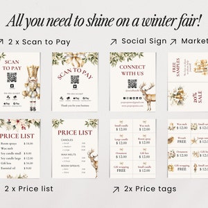 Holiday Craft Fair Sign Bundle, Custom Seasonal Market Signage, Winter ...