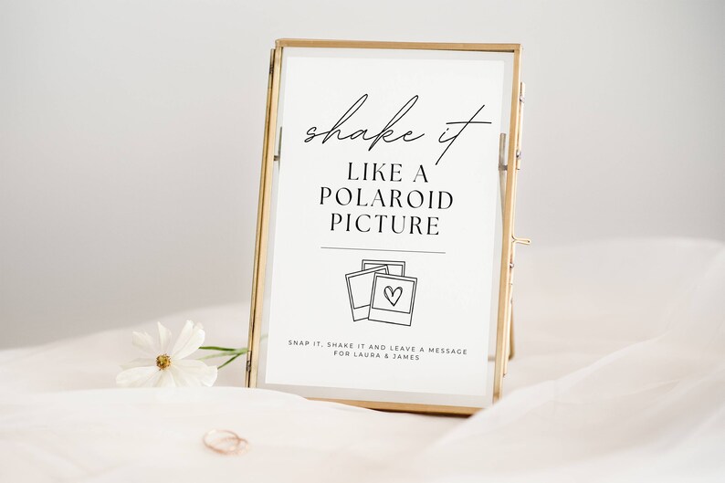 Shake It Like a Polaroid Picture - Guestbook Sign Template: Minimalist ...