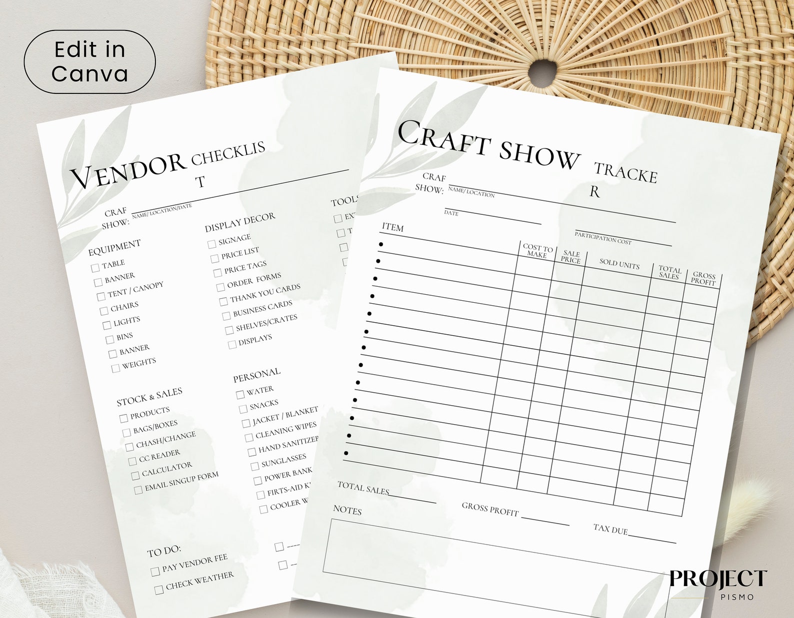 Craft Show Price List and Scan to Pay Signs, Editable Templates, Local ...