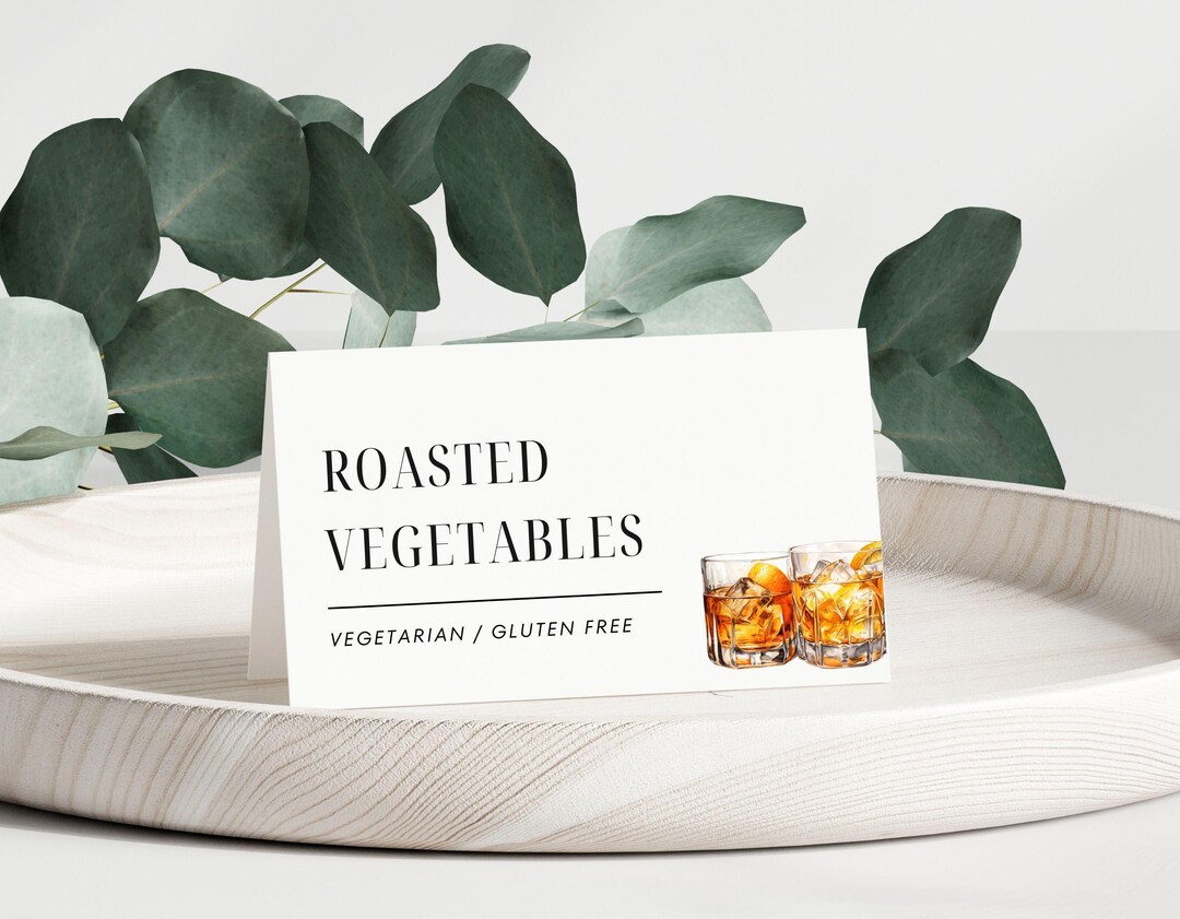 Editable Birthday Whiskey Food Labels Printable – Elegant Bourbon ...