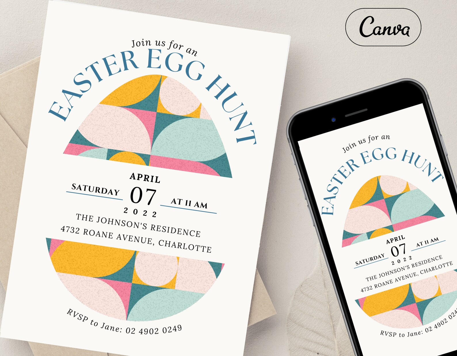 Egg Hunt Invitation Digital Template Cute Easter Card - Etsy