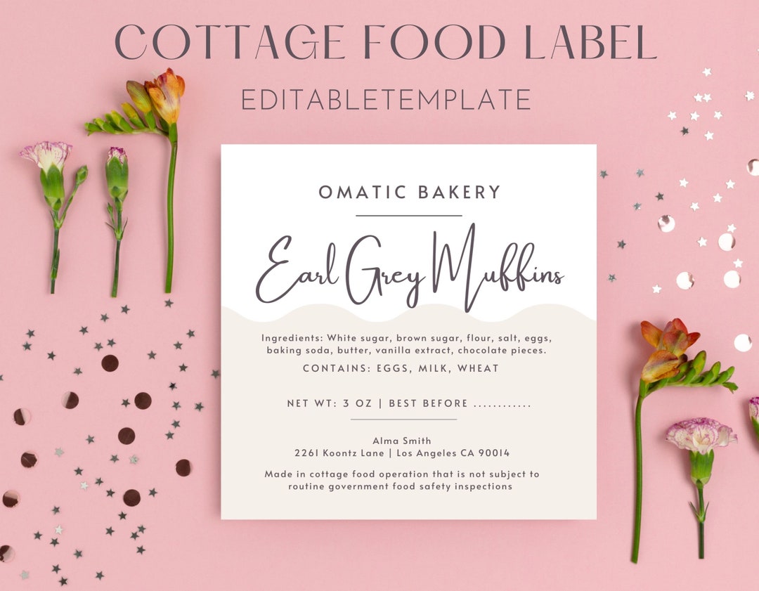Editable Food License Label Template, Custom Cottage Law Labels Design ...