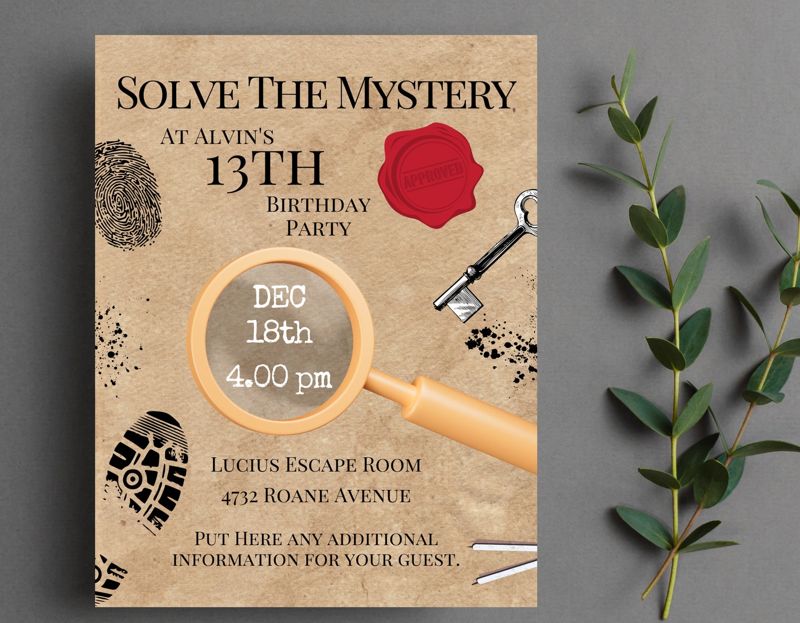 Escape Room Invitation Editable Template Escape Game Party - Etsy