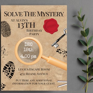 Escape Room Invitation, Editable Template, Escape Game Party Activity ...