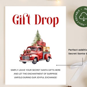 Pssst... Gift Drop Here Signs, Printable Signs for Secret Santa,leave ...