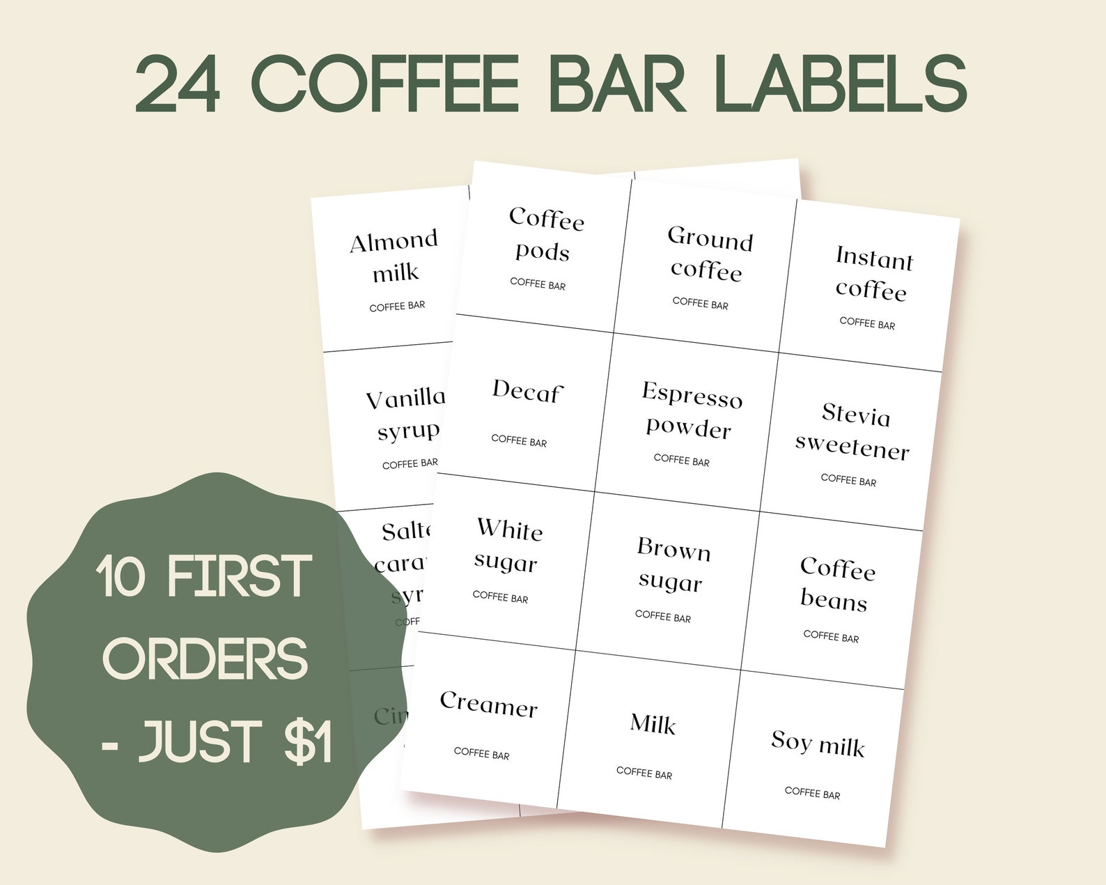Coffee Bar Labels Coffee Station Stickers for Containers - Etsy
