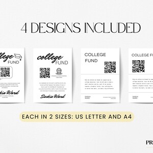 Graduation QR Code Sign, College Fund Template Canva, Venmo QR Code ...