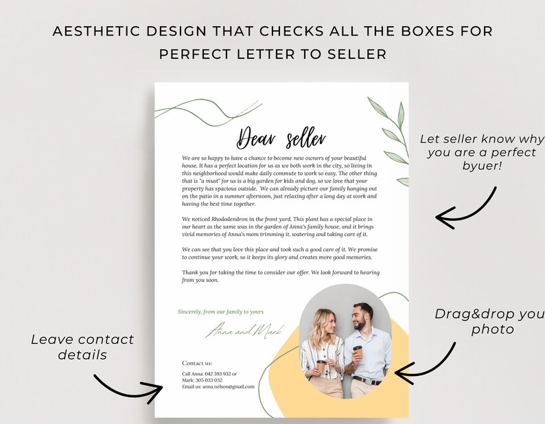 Buyer Letter to Seller Offer Letter Template Editable in - Etsy