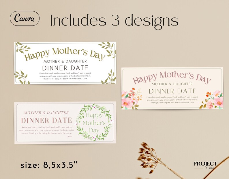 Mom's Favor Voucher Template Editable and Printable, Mum Gift Ticket ...