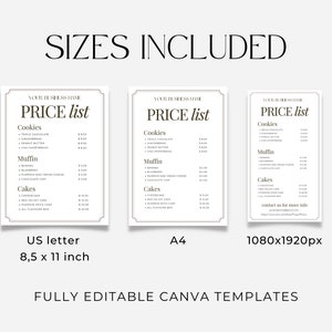 Bakery Price List Template, Home Baked Local Market Menu, Home Bakery ...