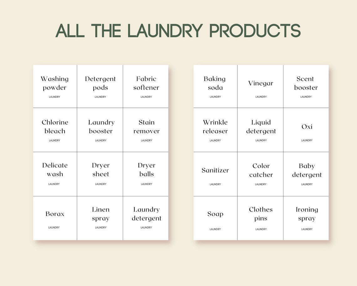 Laundry Labels Printable Pdf Organization Stickers Template | Etsy