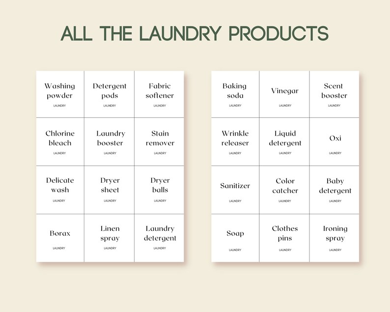 Laundry Labels Printable Pdf Organization Stickers Template | Etsy