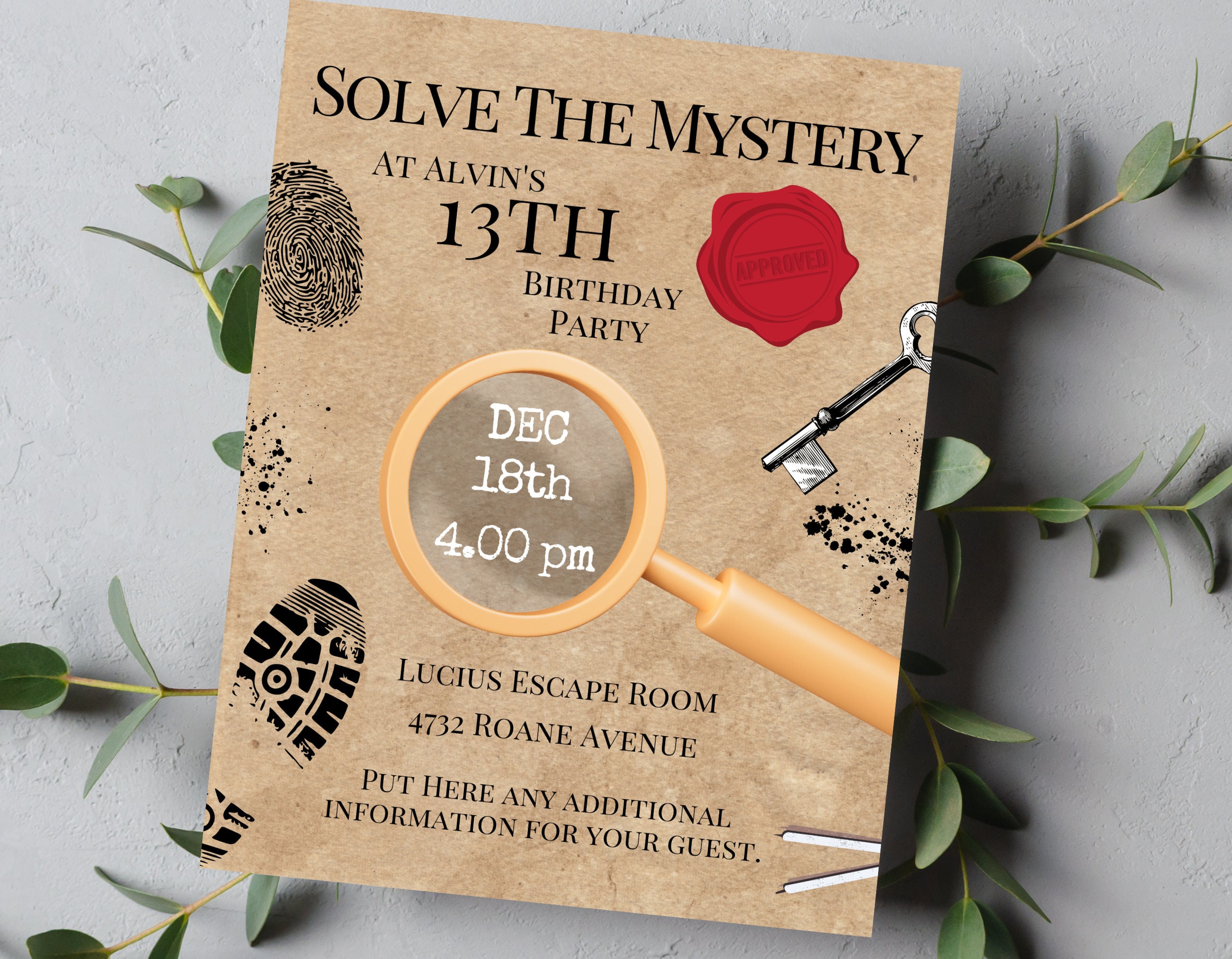 Escape Room Invitation Editable Template Escape Game Party - Etsy