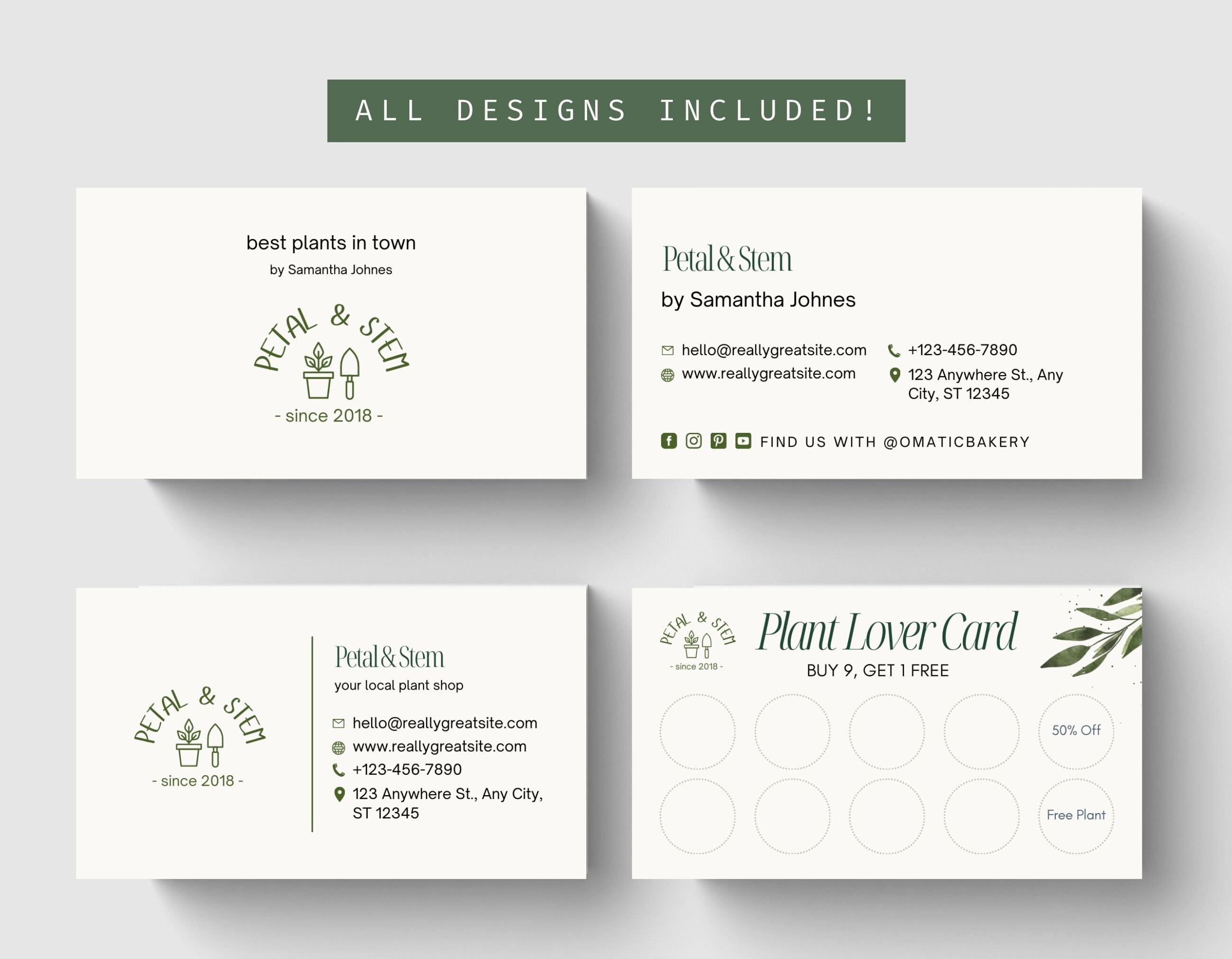 Plant Shop Signs Bundle Vendor Plant Business Template Garden Social ...