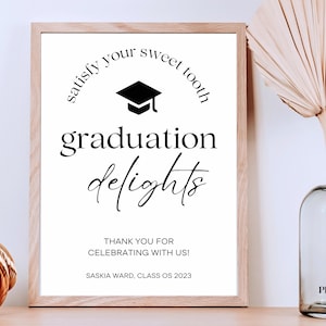 Graduation Delights - Printable Editable Grad Dessert Bar Sign, Sweet ...