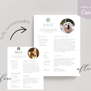 Dog Cv Editable Template, Pet Resume for Rental Aplication, Renting ...