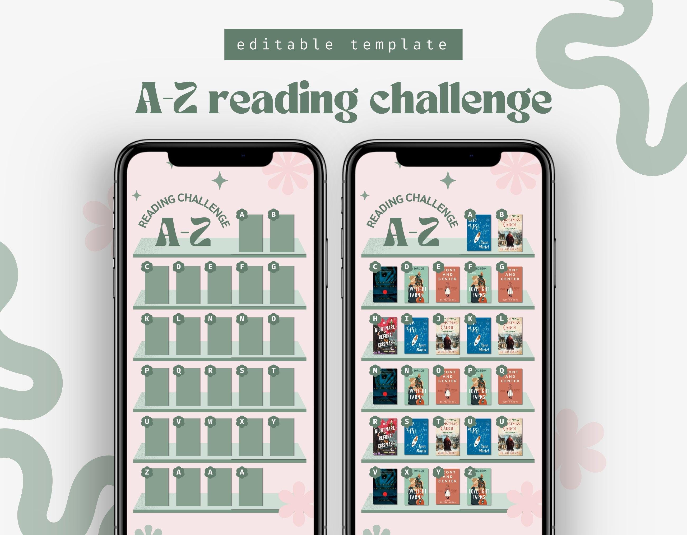 A to Z Book Challenge ABC Alphabet Reading Challenge Template Bookish ...