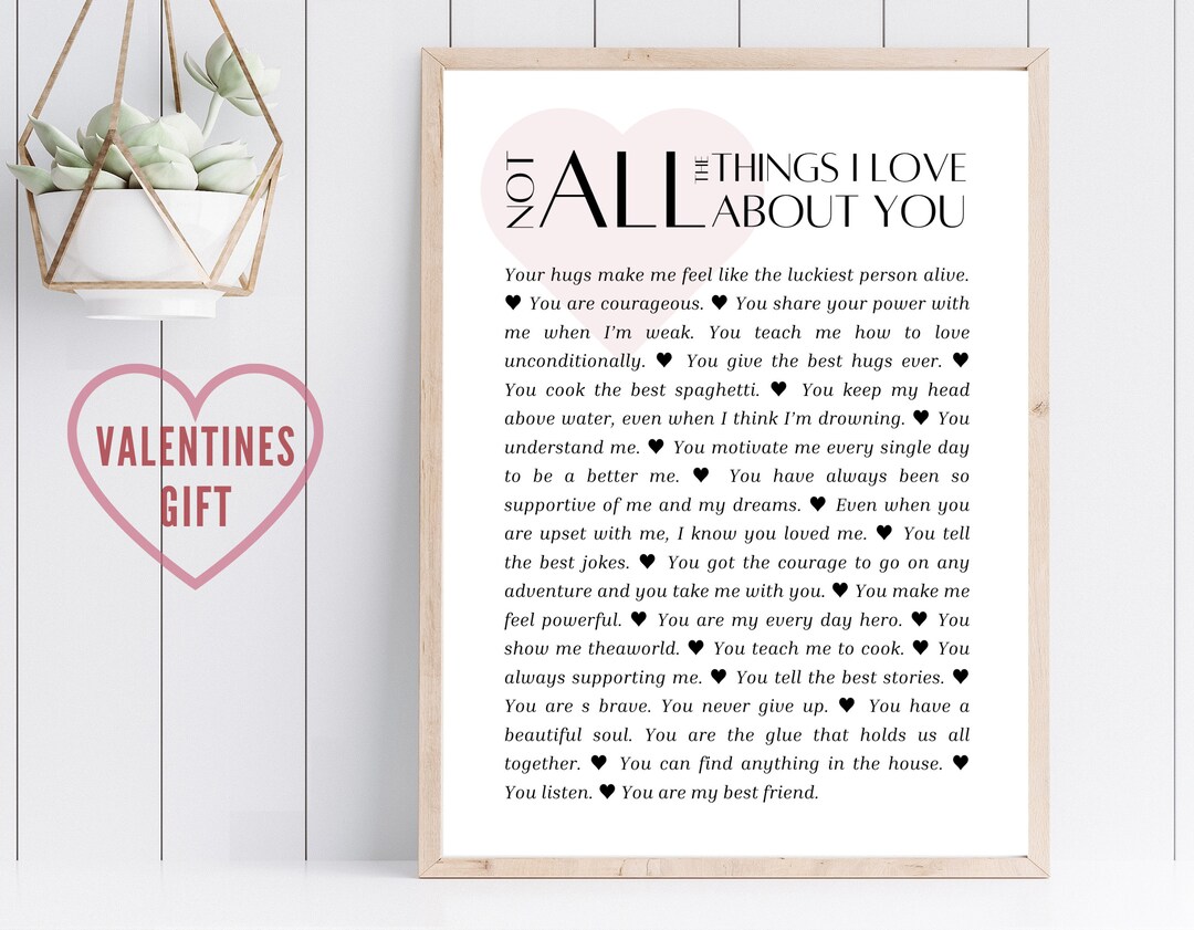 Valentines Gift Romantic Poster Printable Last Minute Not All the ...