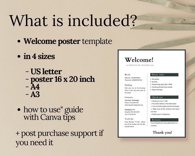 Welcome Poster Template Editable Digital Download - Etsy
