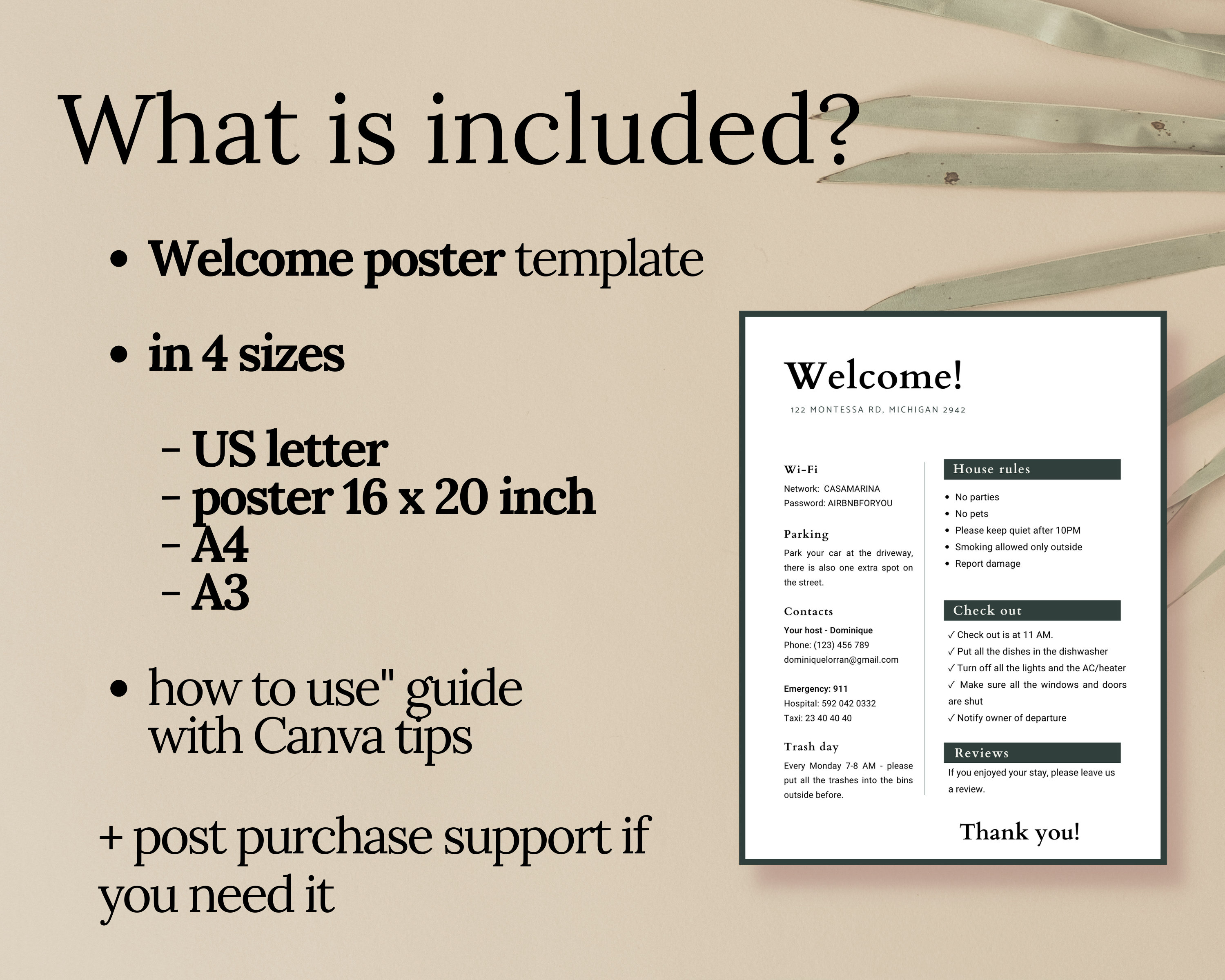 Welcome Poster Template Editable Digital Download - Etsy