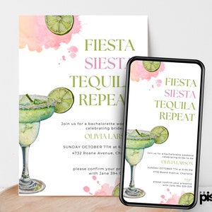 Fiesta Siesta Tequila Repeat Bachelorette Weekend Invite and Itinerary ...
