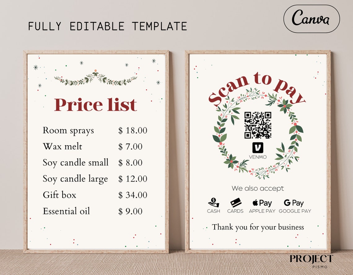Craft Fair Display Signs Template for Holiday Market Show - Etsy