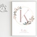 Custom Baby Name Initial Print Floral Girl Room Decor Pink - Etsy